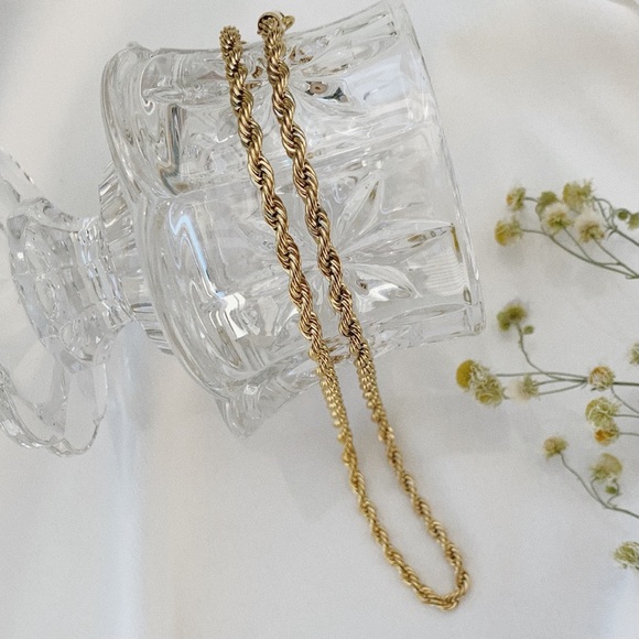 Ellie + Parks | Jewelry | 8k Gold 4mm Rope Chain Necklace 2 Inches | Poshmark